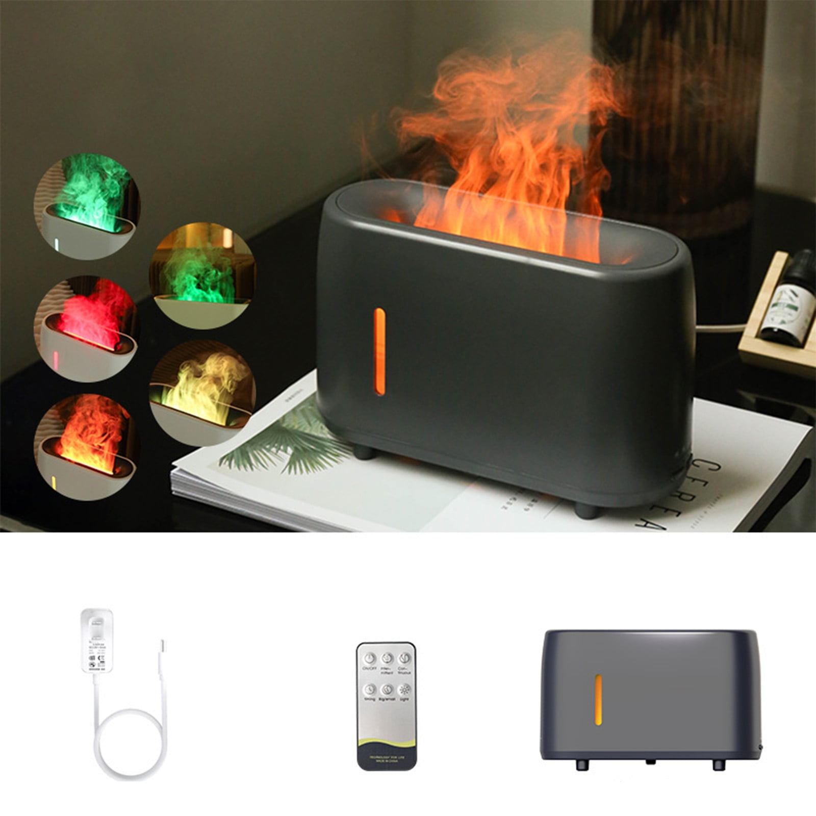 Cool Mist Humidifiers for Bedroom, Colorful Flame Diffuser,110V ...