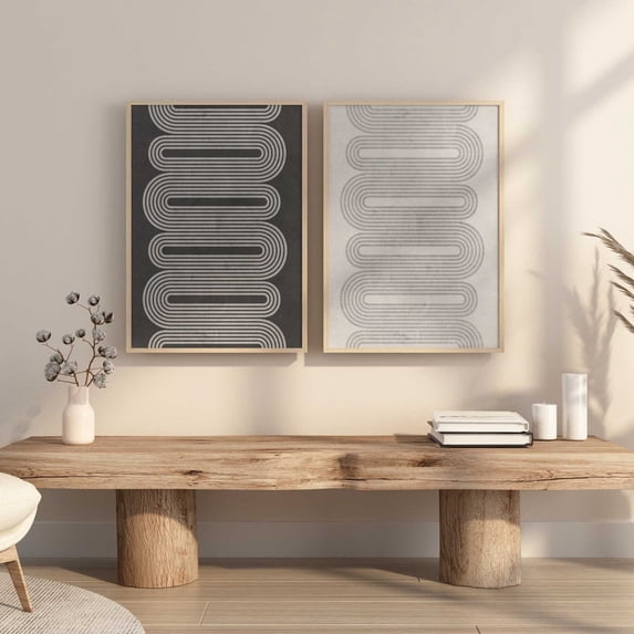 Cool Modern Lightly Prints Home Decor Office Wall Art Set 2 - Walmart.com