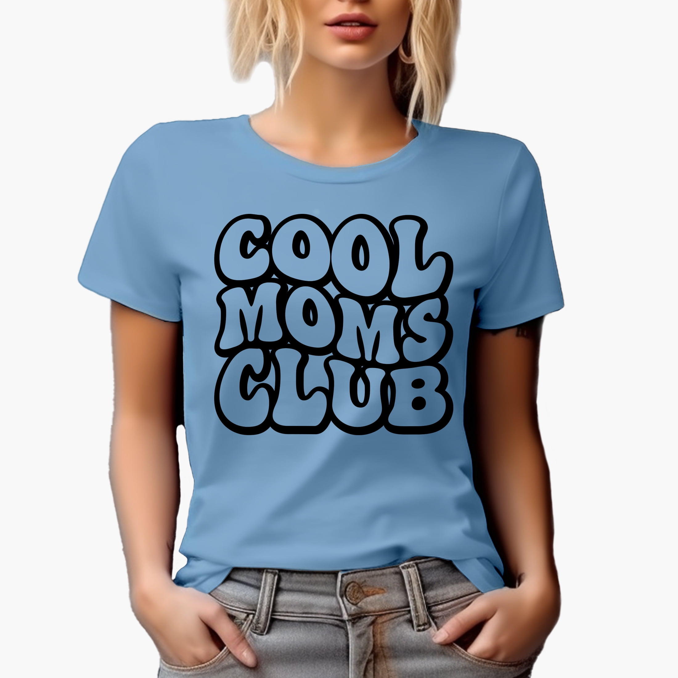 Cool Moms Club, Group of Mothers, Groovy Retro Wavy Text Merch Gift ...