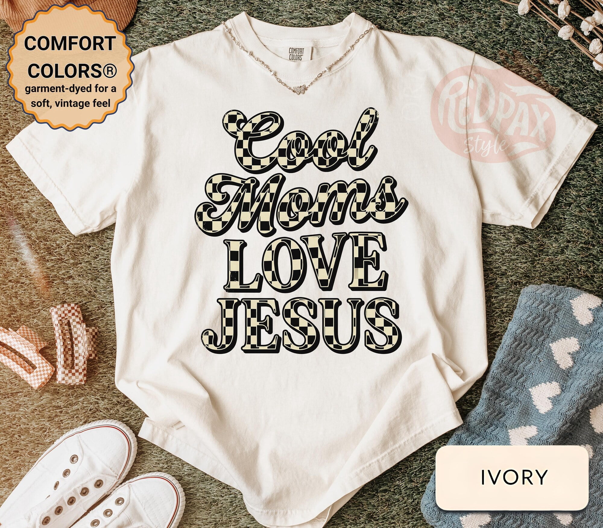 Cool Moms Love Jesus Shirt Christian Mom Shirt Faith Mom Tee Retro ...