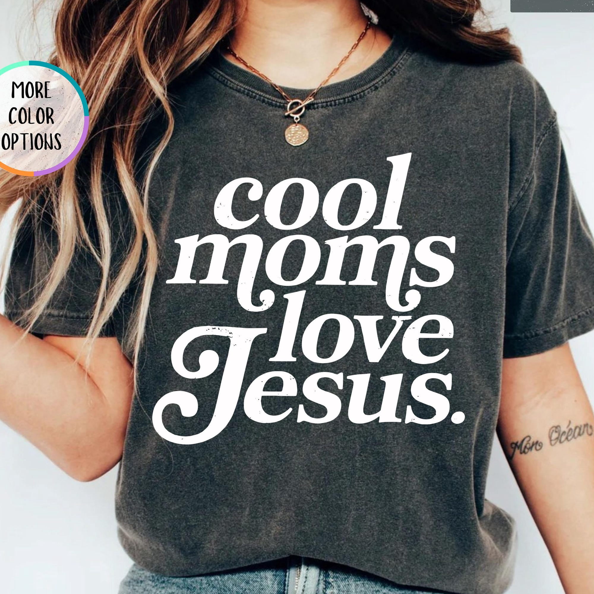 Cool Moms Love Jesus TShirt Christian Mom Tee Faith Graphic Shirt For ...