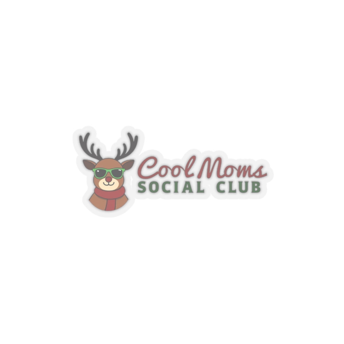 Cool Moms Reindeer Version Sticker (2"×2", Transparent) - Walmart.com