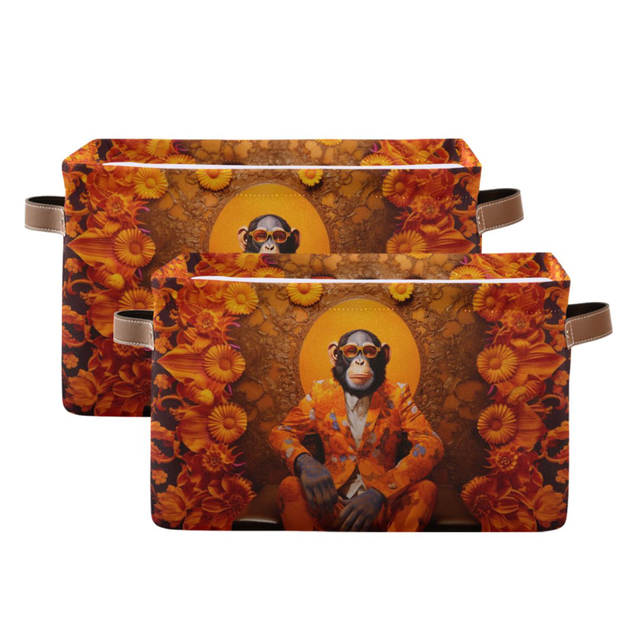 Cool Monkey Storage Basket Large Bin Laundry Boxes Toys Foldable Home ...