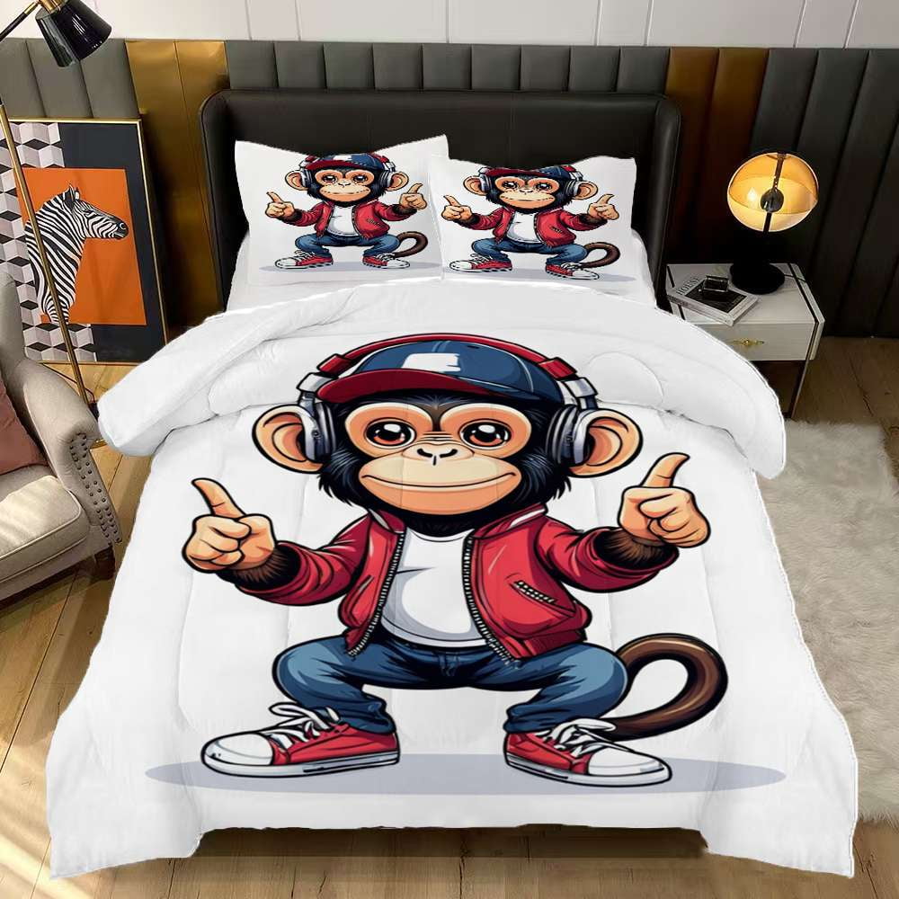 Cool Monkey Streetwear Design Comforter Set King Size Bedding Set For ...