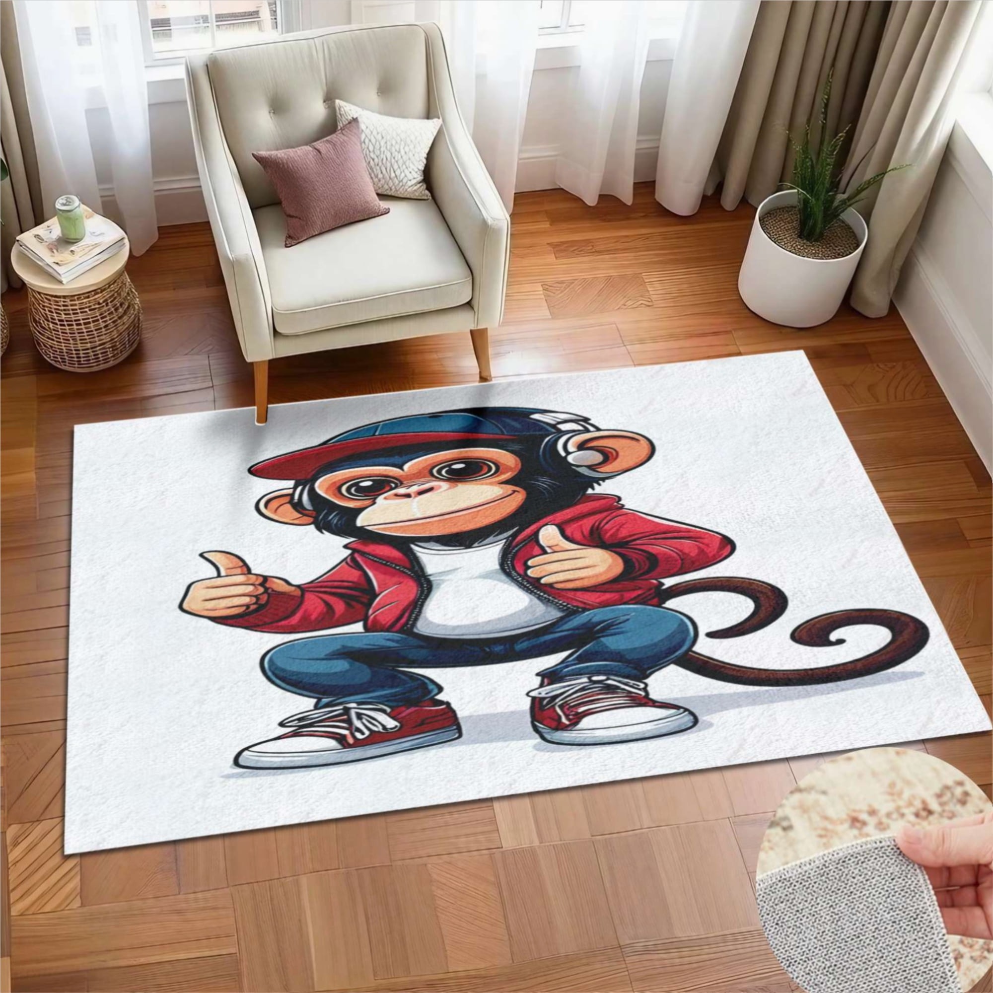 Cool Monkey Streetwear Design Soft Large Area Rugs Washable Rug With ...