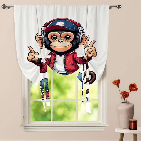 Cool Monkey Streetwear Design Window Curtain for Living Room Roman ...