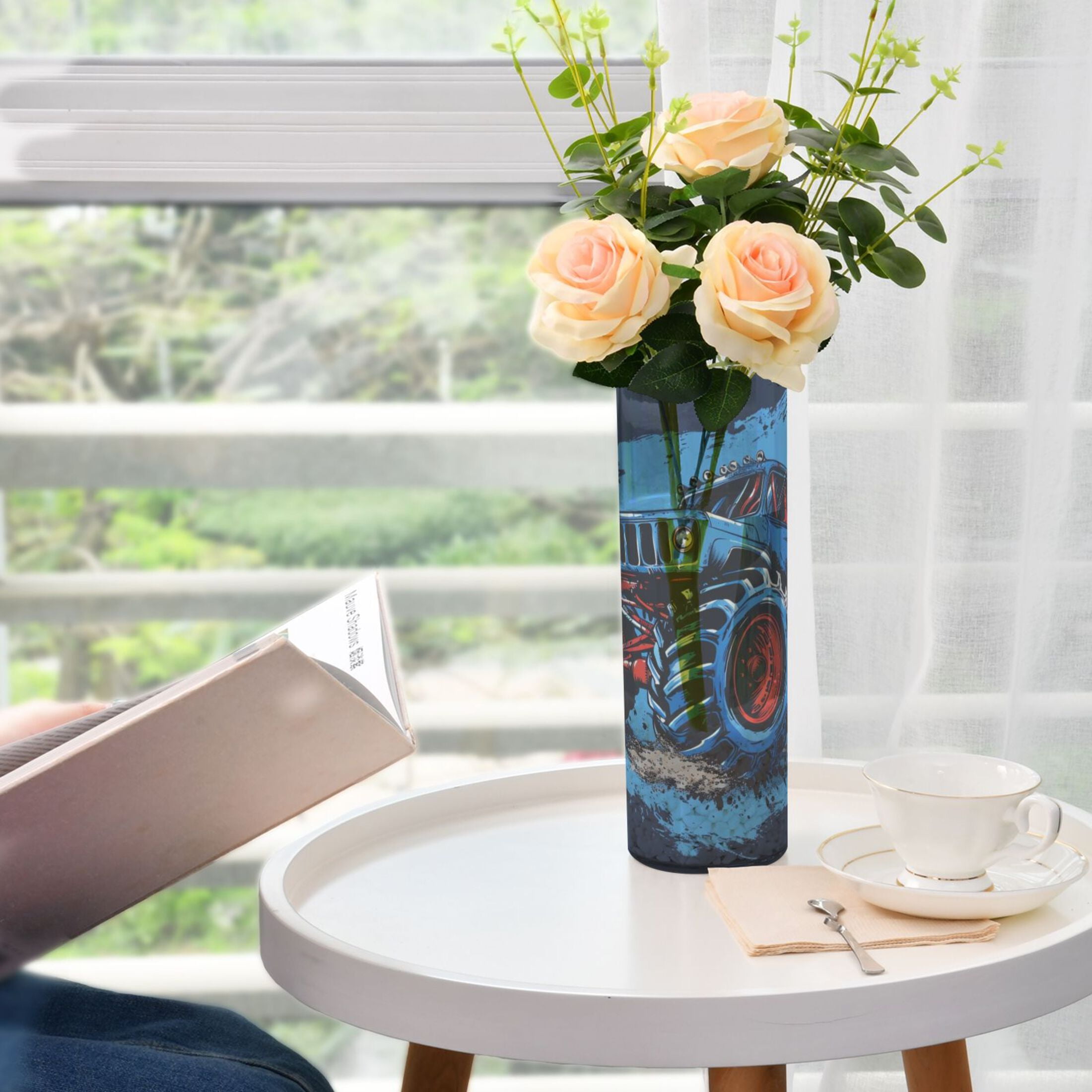 Cool Monster Truck Flower Vase 11.8x3.9 inch Vases Clear Non Breakable ...