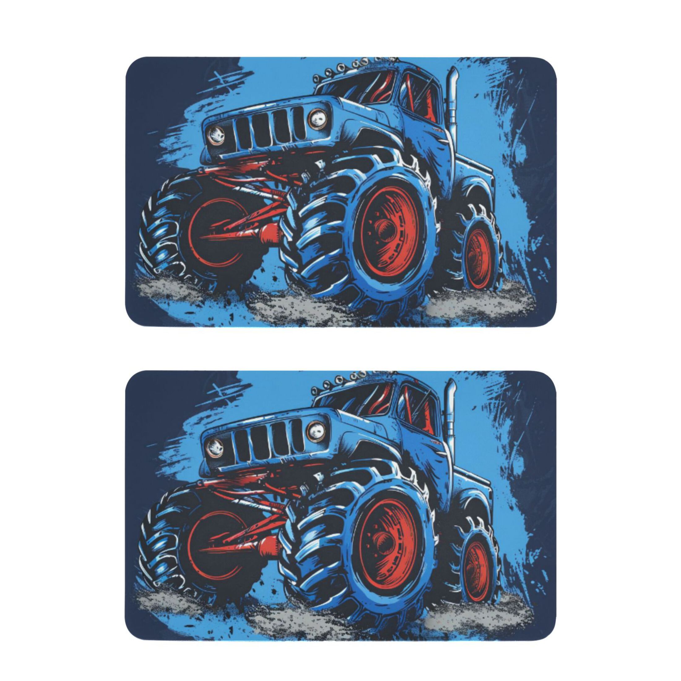 Cool Monster Truck Refrigerator Magnet Stickers Square Fridge Magnetic ...