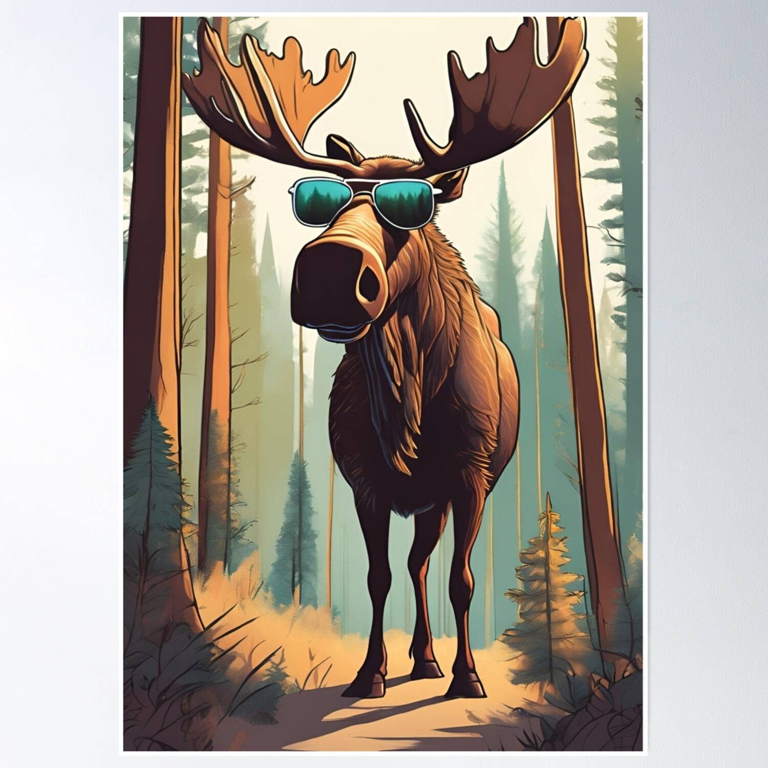Cool Moose Poster Wall Art, Modern Wall Decor, 16x24 UNFRAMED - Walmart.com