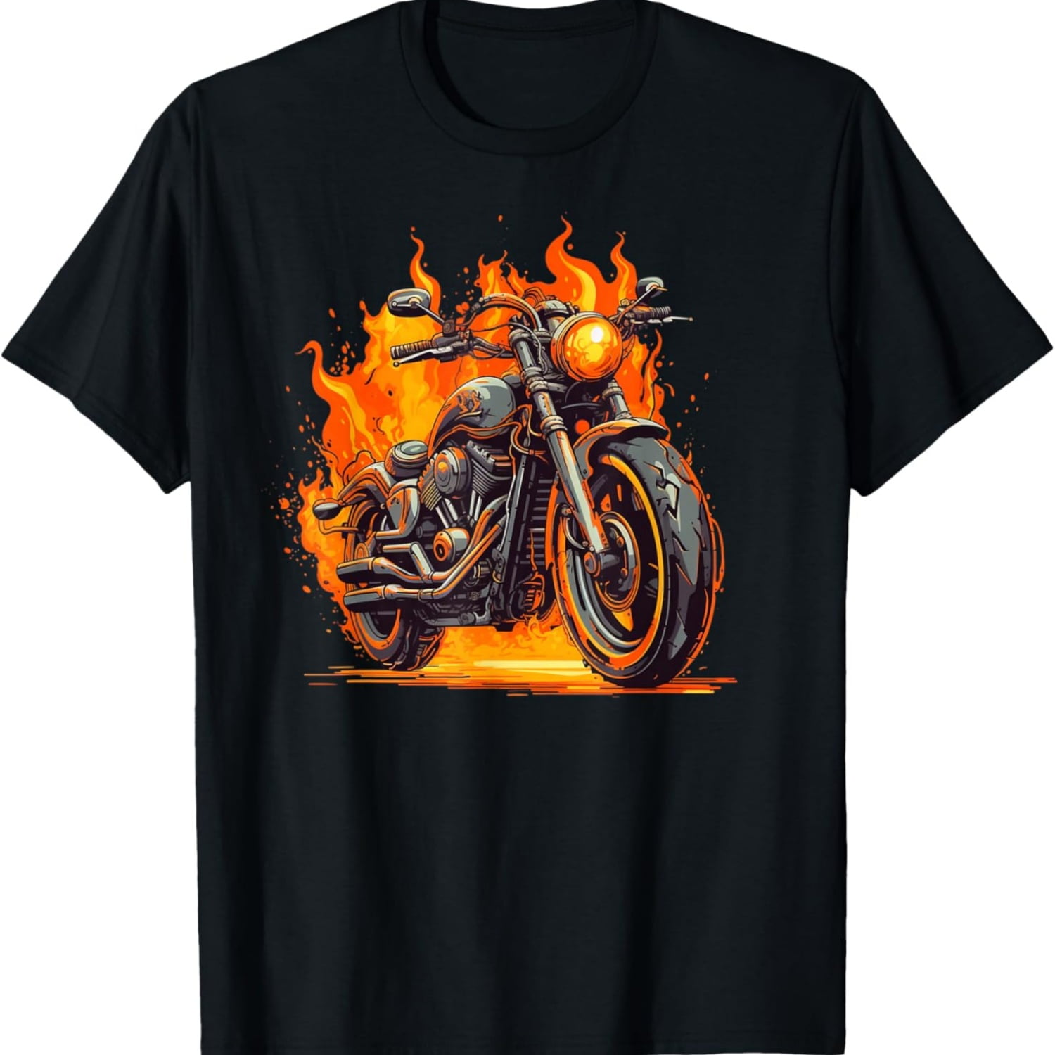 Cool Motorbike Flames and burning Motorcycle love T-Shirt - Walmart.com