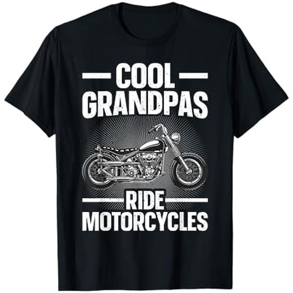 Cool Motorcycle Grandpa Graphic T-Shirt for Men - Perfect Gift for Dad ...