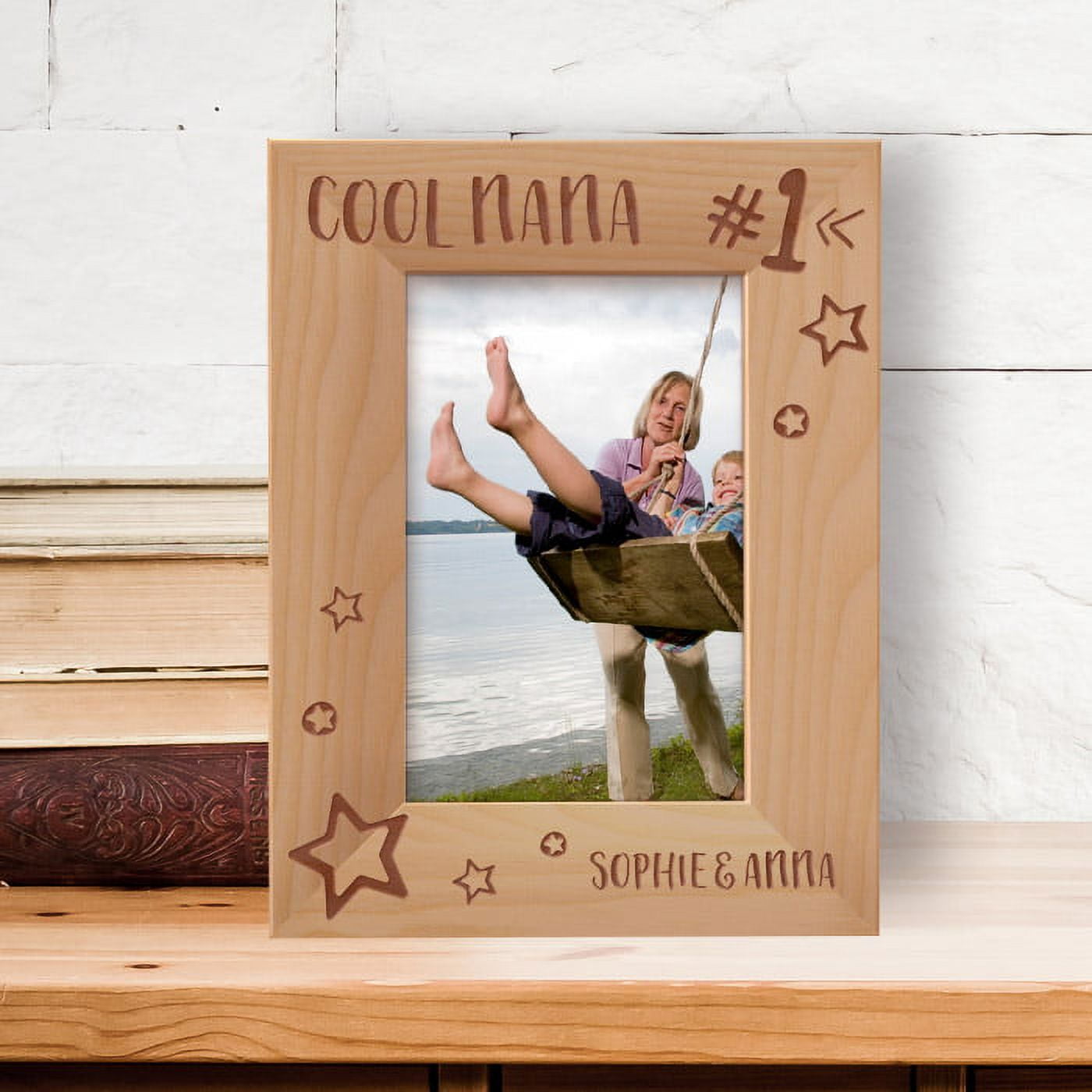 Cool Nana Personalized Wooden Frame 4" x 6" Brown (Vertical) - Walmart.com