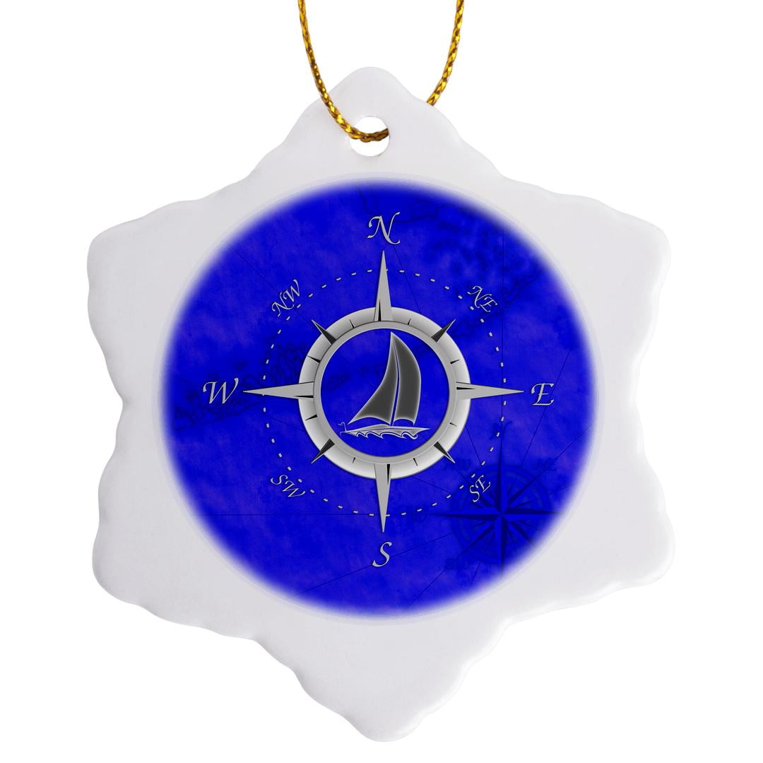 3drose, Cool Nautical Compass Rose Design on a Blue Map of the Florida ...