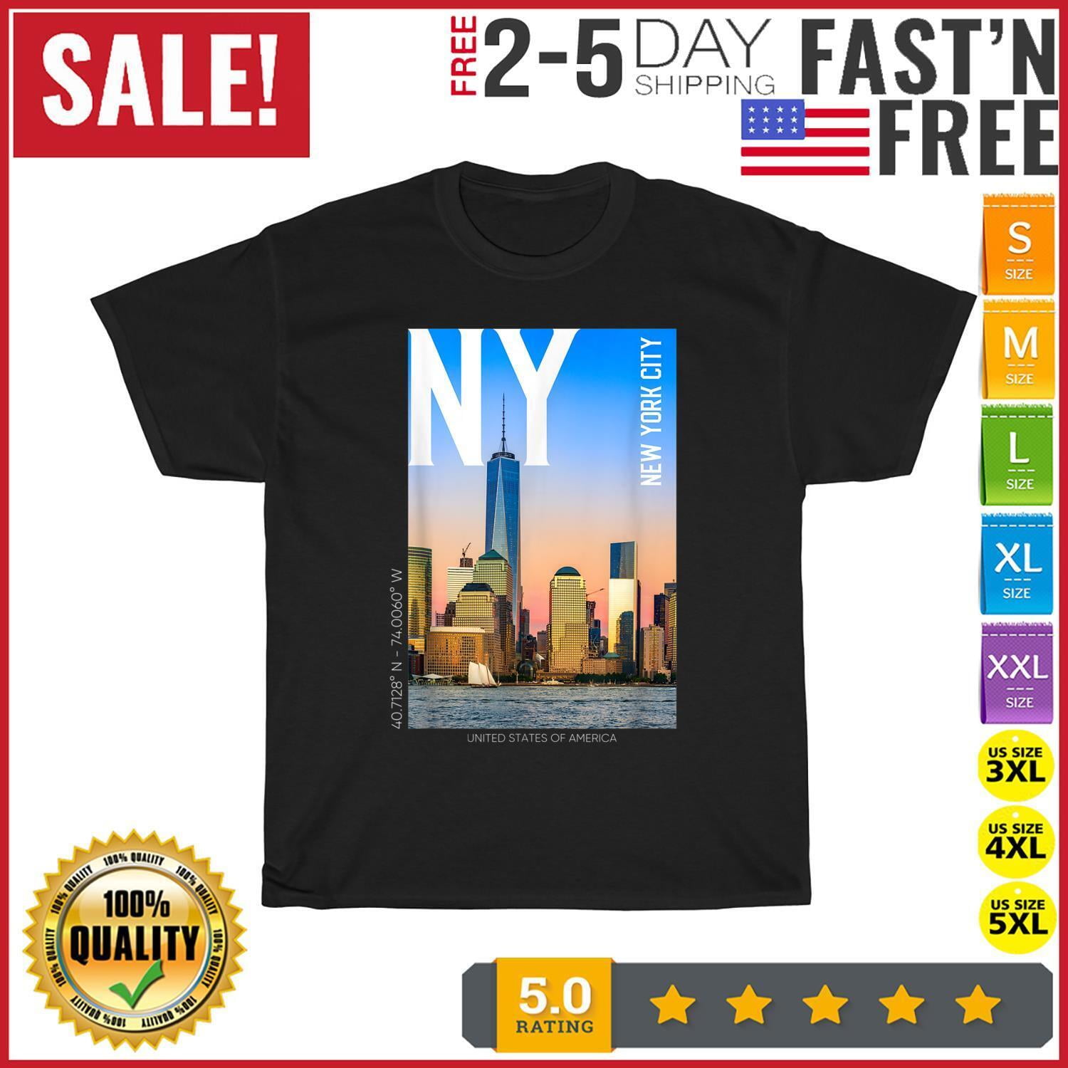 Cool New York City Skyline Vintage T Shirt Men Fashion 2023 Women T ...