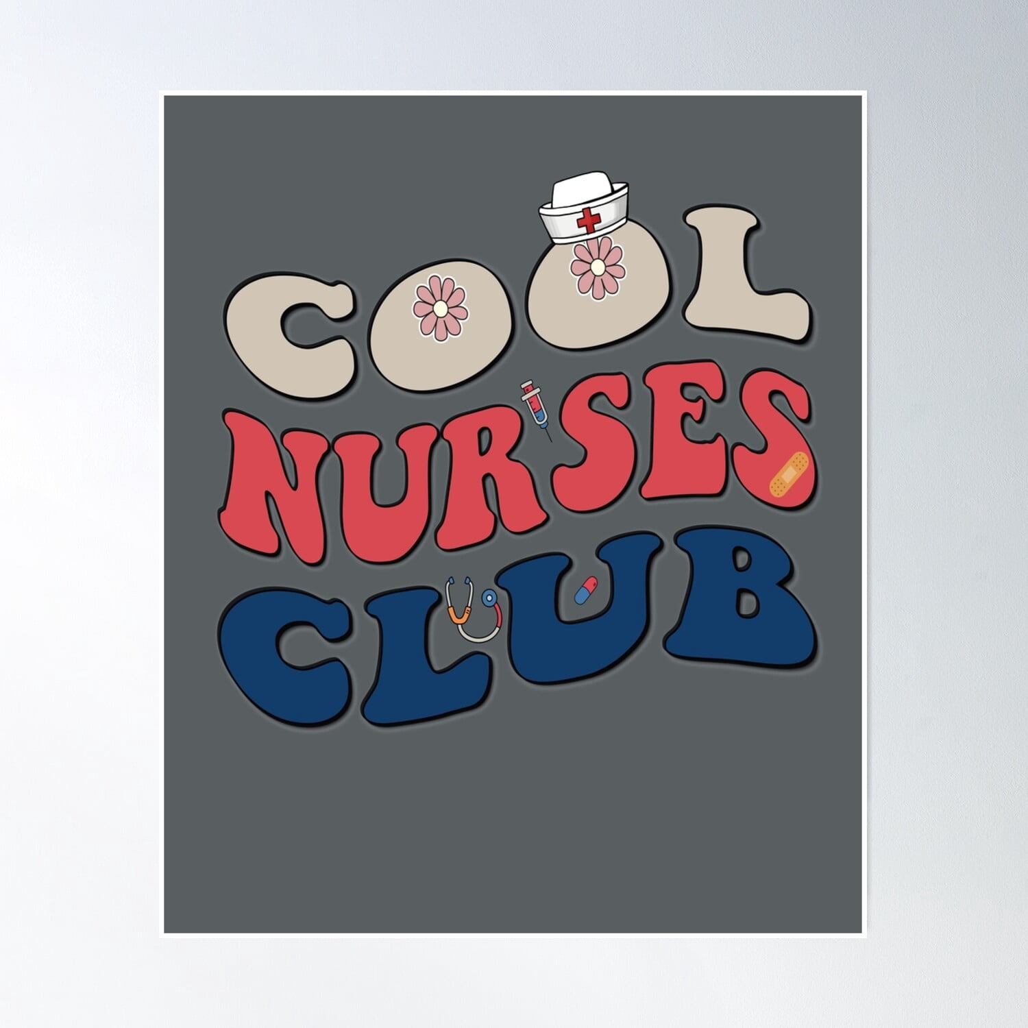 Cool Nurses Club – Sunflower, Stethoscope & Medical Pride Poster Wall ...