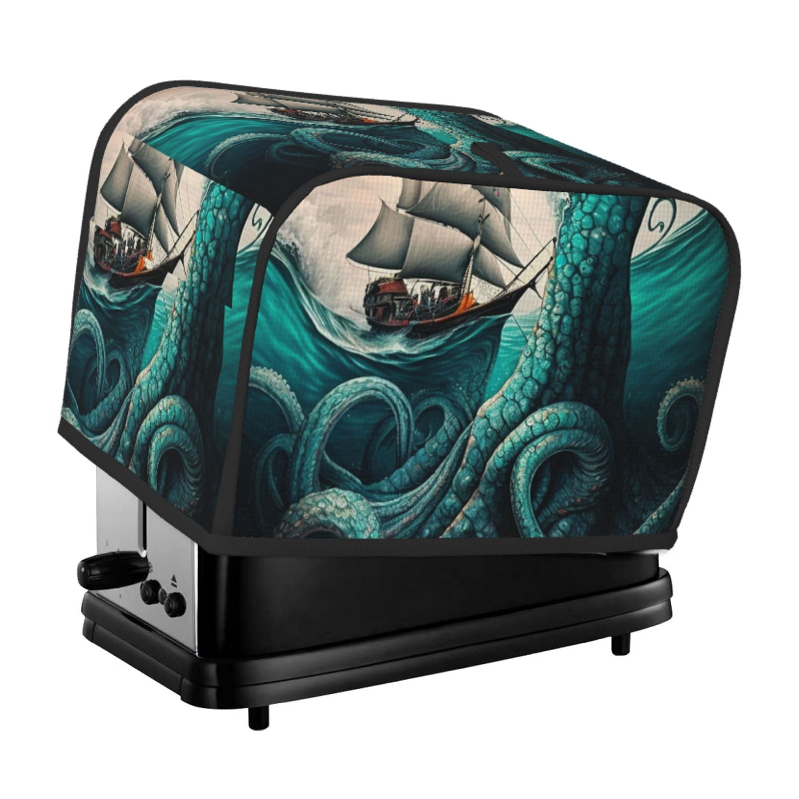 Cool Octopus Monster Sail Boat Waves 2 Slice Toaster Cover Bread Maker ...