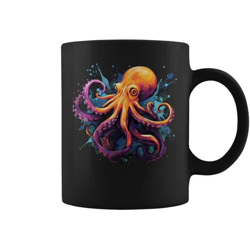 Cool Octopus On Colorful Painted Octopus Coffee Mugs - Walmart.com