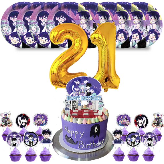 Cool Omori Game Birthday 21th Cups Party Supplies Plates Fans ...