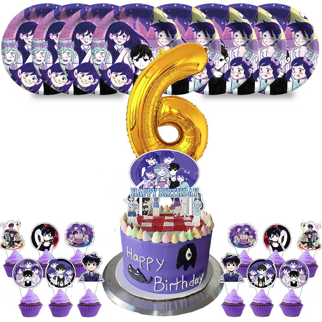 Cool Omori Game Birthday 6th Cups Party Supplies Plates Fans ...