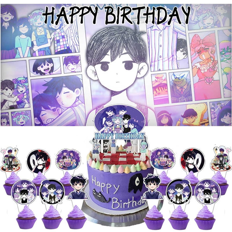 Cool Omori Game Party Supplies Cake Topper Decor Kit Latex Balloons ...