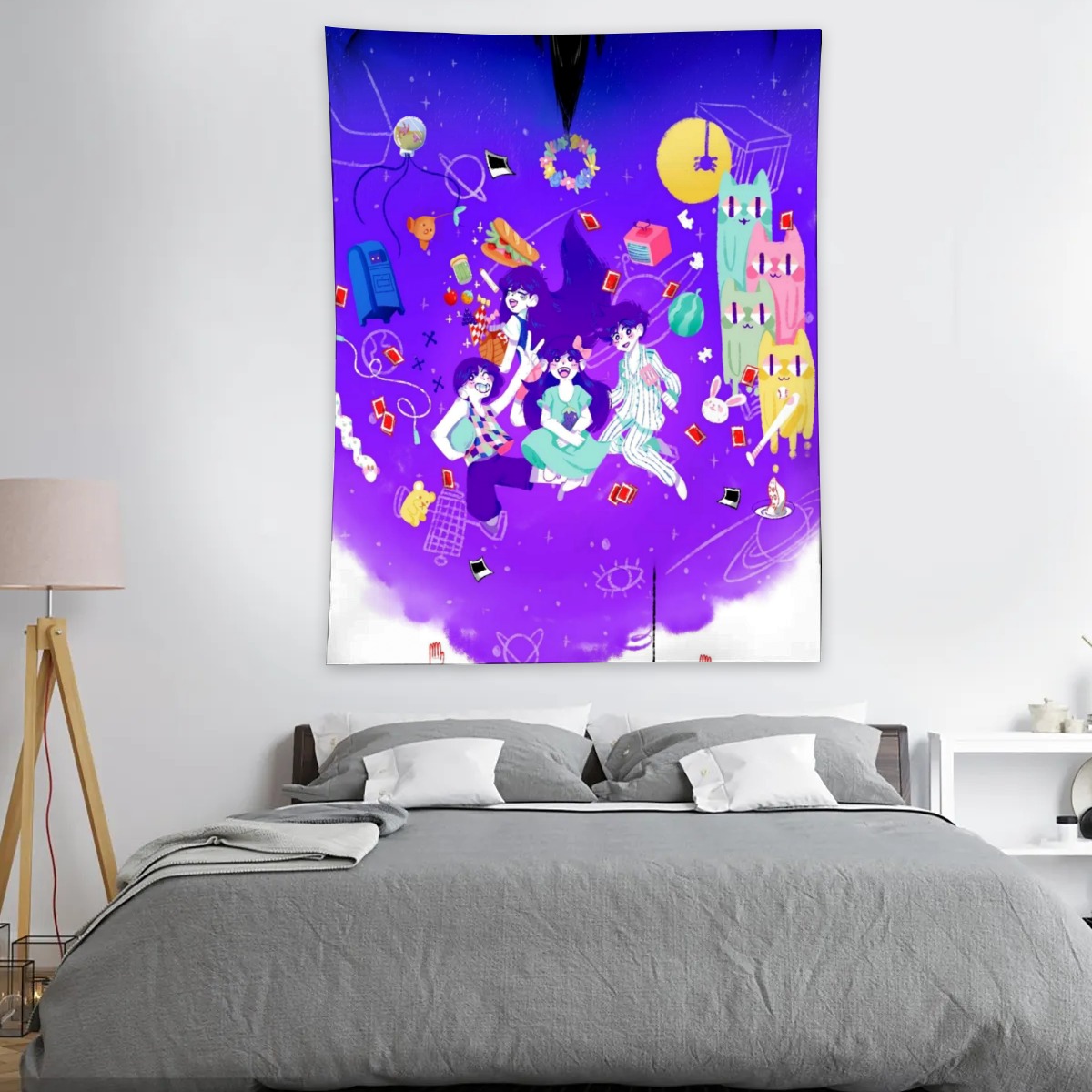 Cool Omori Game Tapestry Gift Wall Hanging Backdrop for Room Bedroom ...