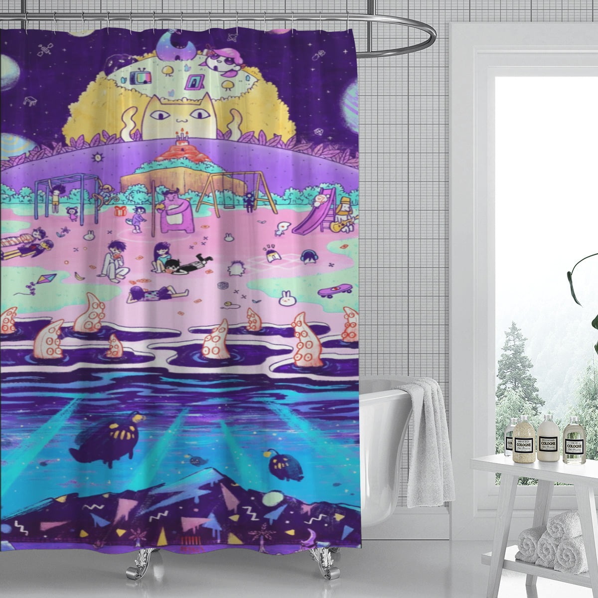 Cool Omori Game shower curtain boasts a stunning design, features ...