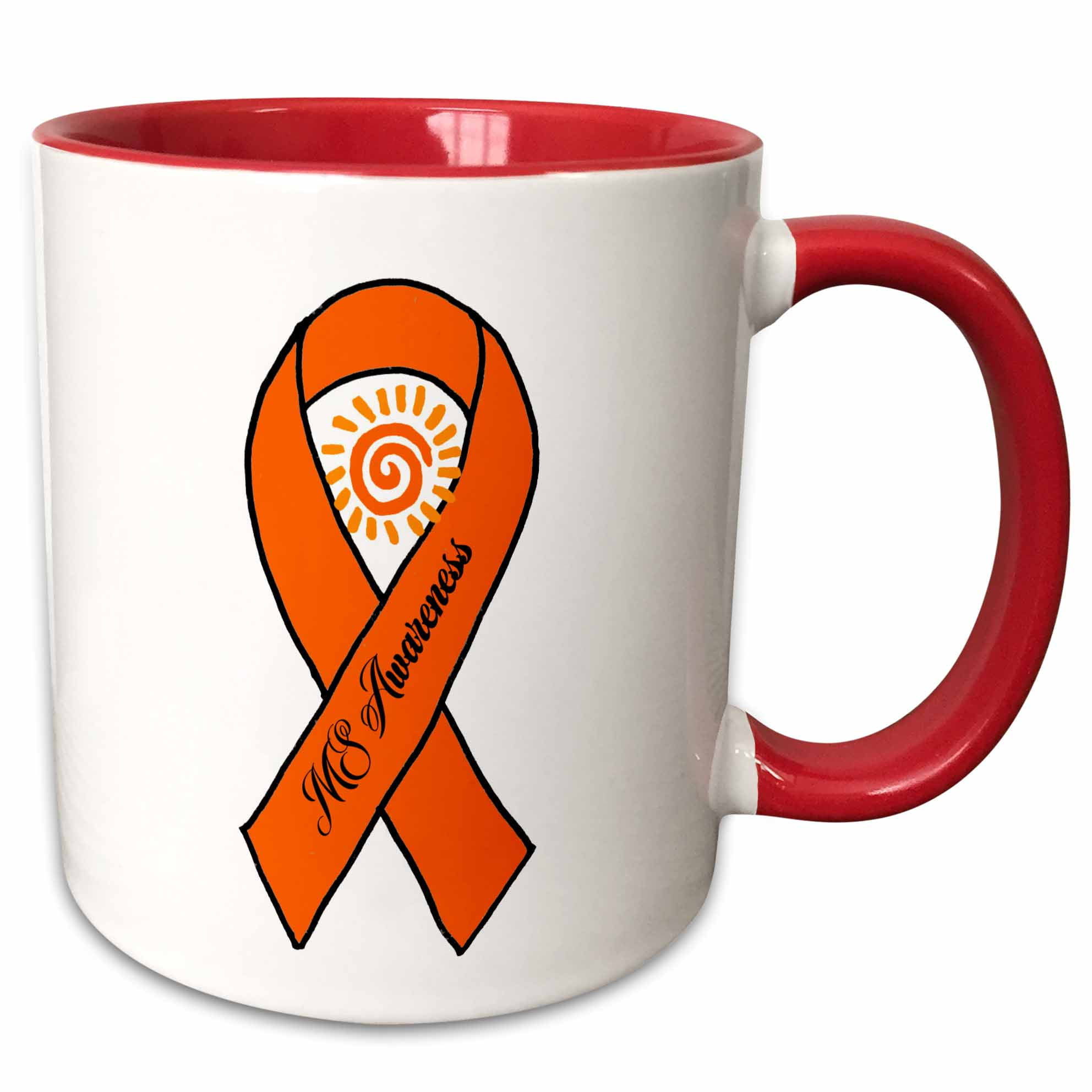 3drose, Cool Orange Ribbon and Sun Multiple Sclerosis Ms Support and ...