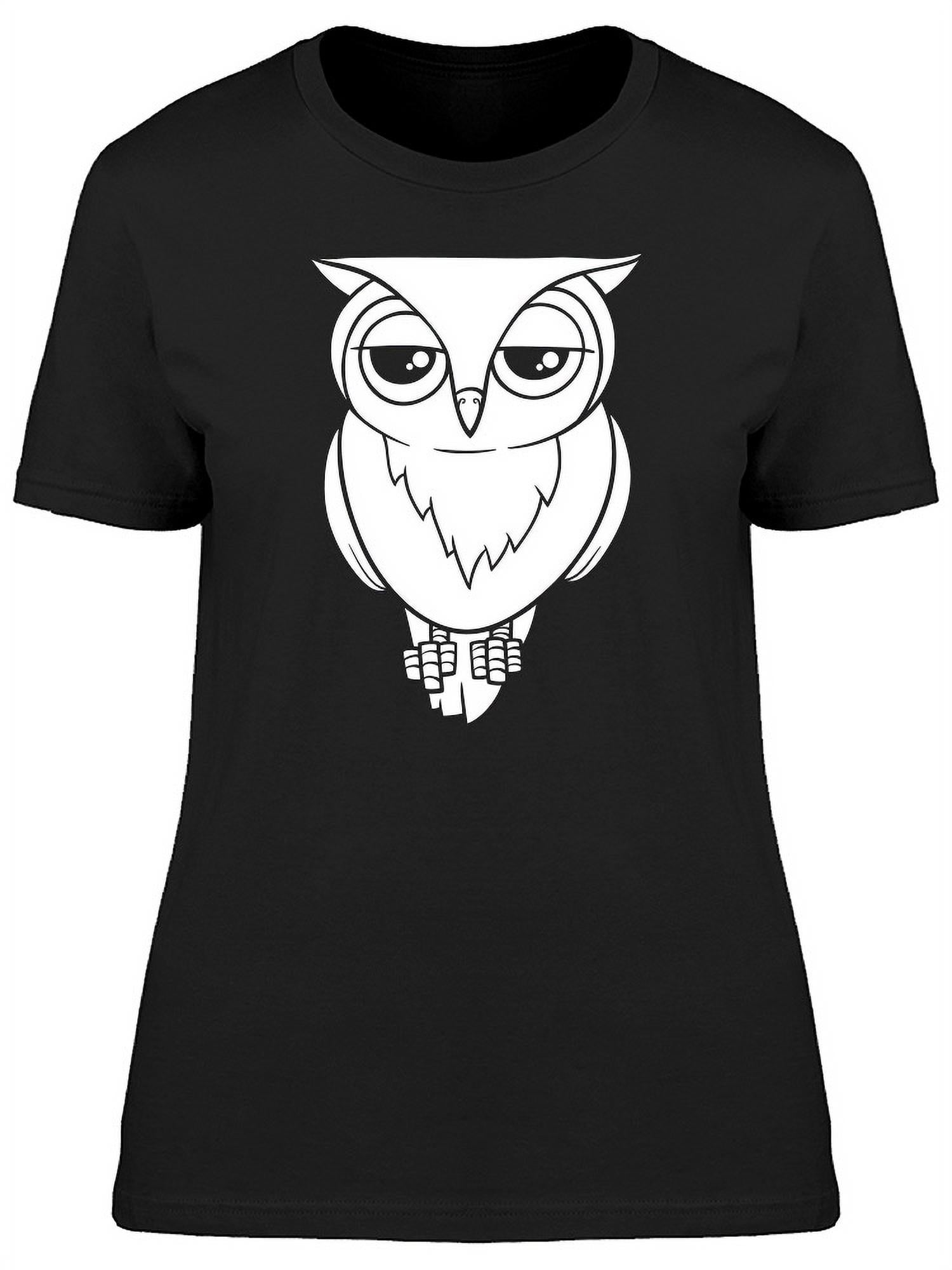 Cool Owl Doodle T-Shirt Women -Image by Shutterstock, Female Large ...