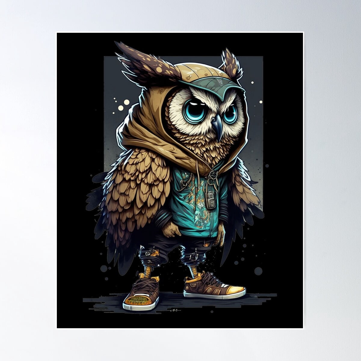 Cool Owl Graffiti Manga Anime Character Poster Wall Art, Modern Wall ...