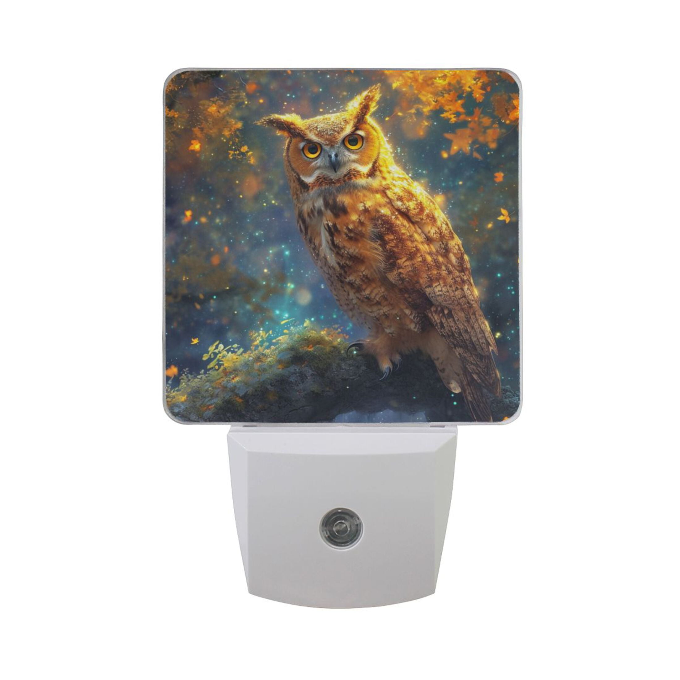 Cool Owl in Forest LED Night Light Dusk to Dawn Sensor 2 Pack Plug-in ...