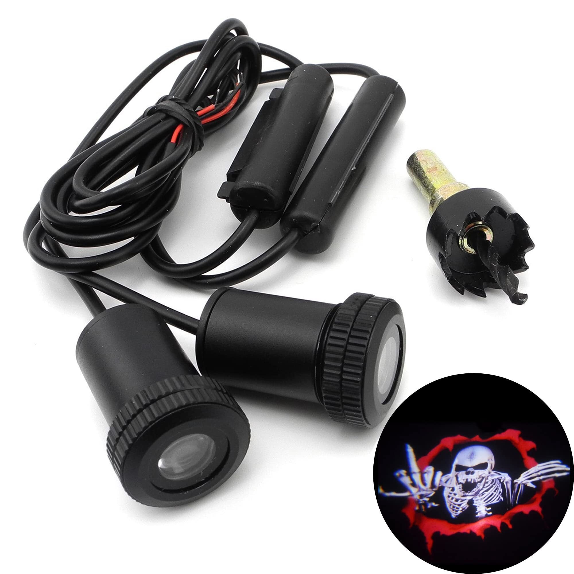 Cool Pale Skull Ghost Devil Car Door LED Projector Light Courtesy ...