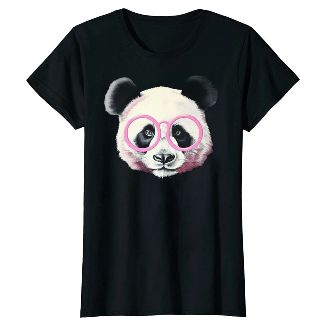 Cool Panda Face Eating Gum And Makes A Bubble Tee Cute Panda T-Shirt ...