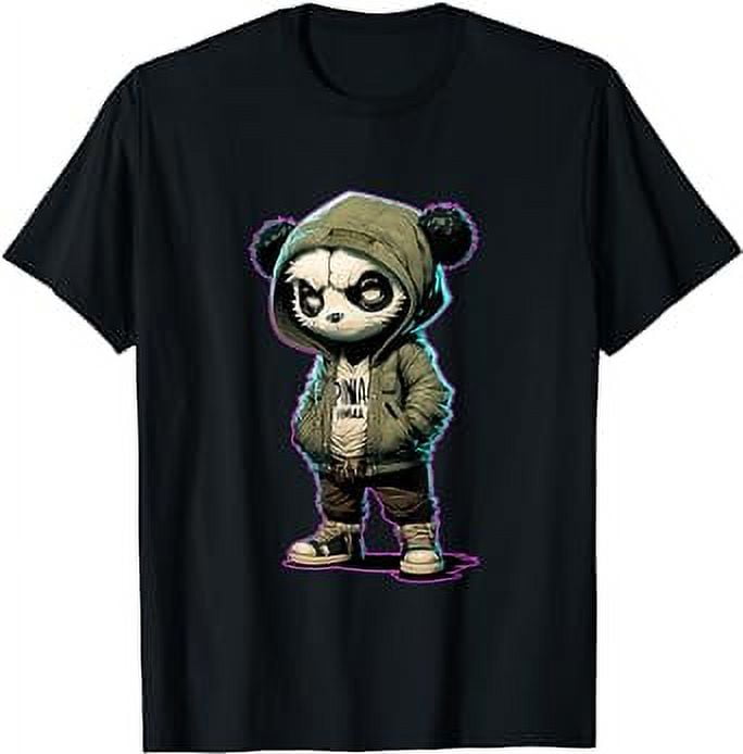 Cool Panda Graffiti Manga Anime Character Distressed T-Shirt - Walmart.com