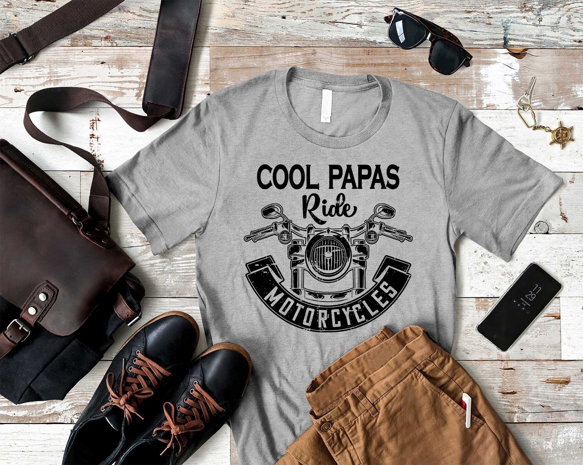 Cool Papas Ride Motorcycle Shirt | Biker Grandpa Gift | Comfort Colors ...