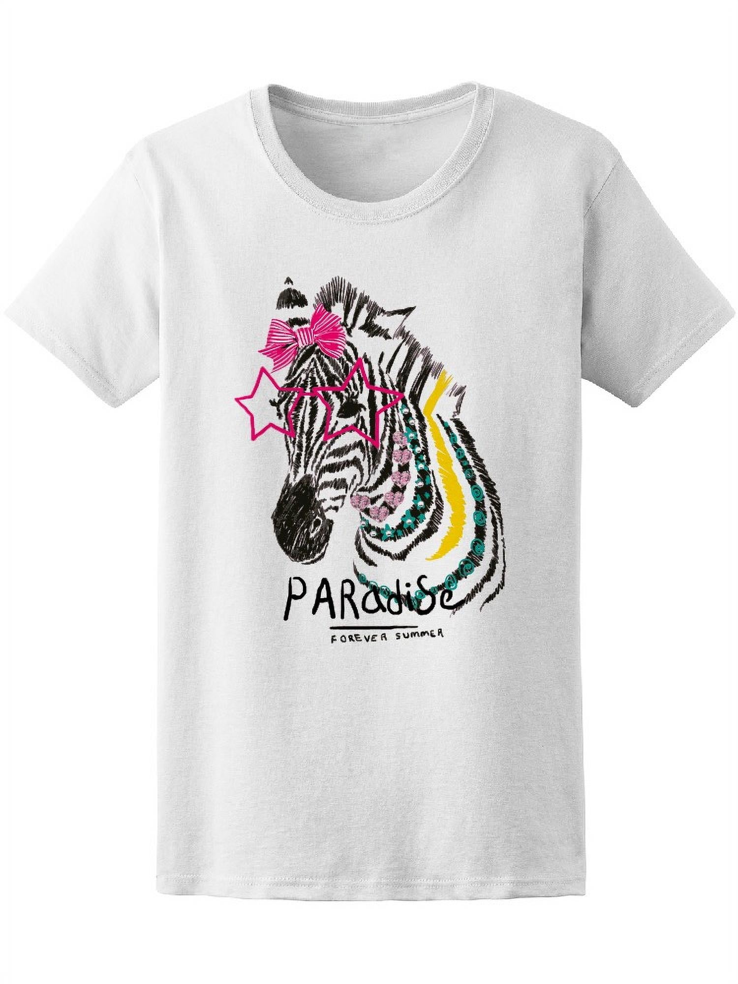 Cool Paradise Zebra T-Shirt Women -Image by Shutterstock, Female Large ...