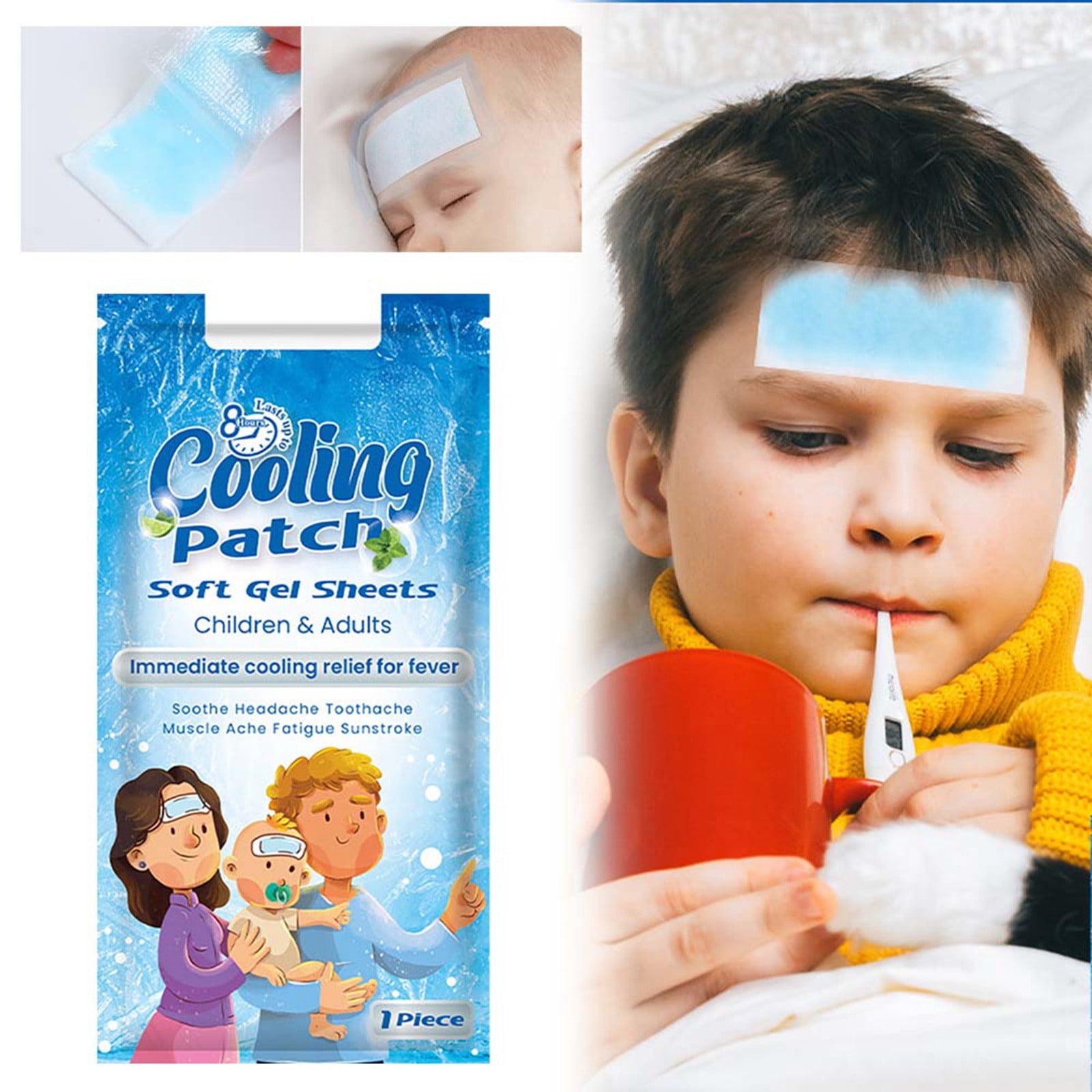Cool Patch Gel Forehead Cold Compress Summer Patch skin care tools gua ...