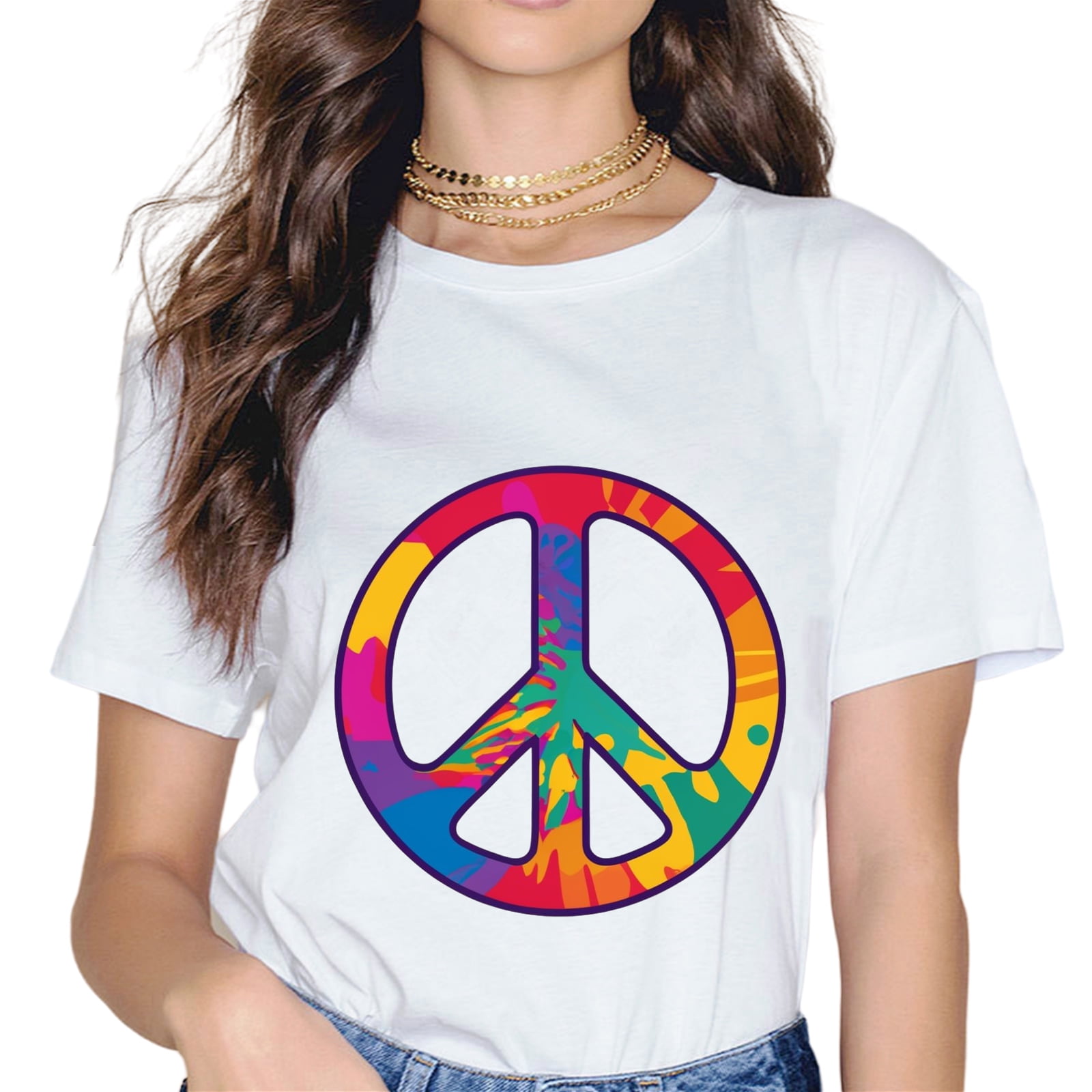 Cool Peace Sign Tie Dye T-Shirt - Walmart.com