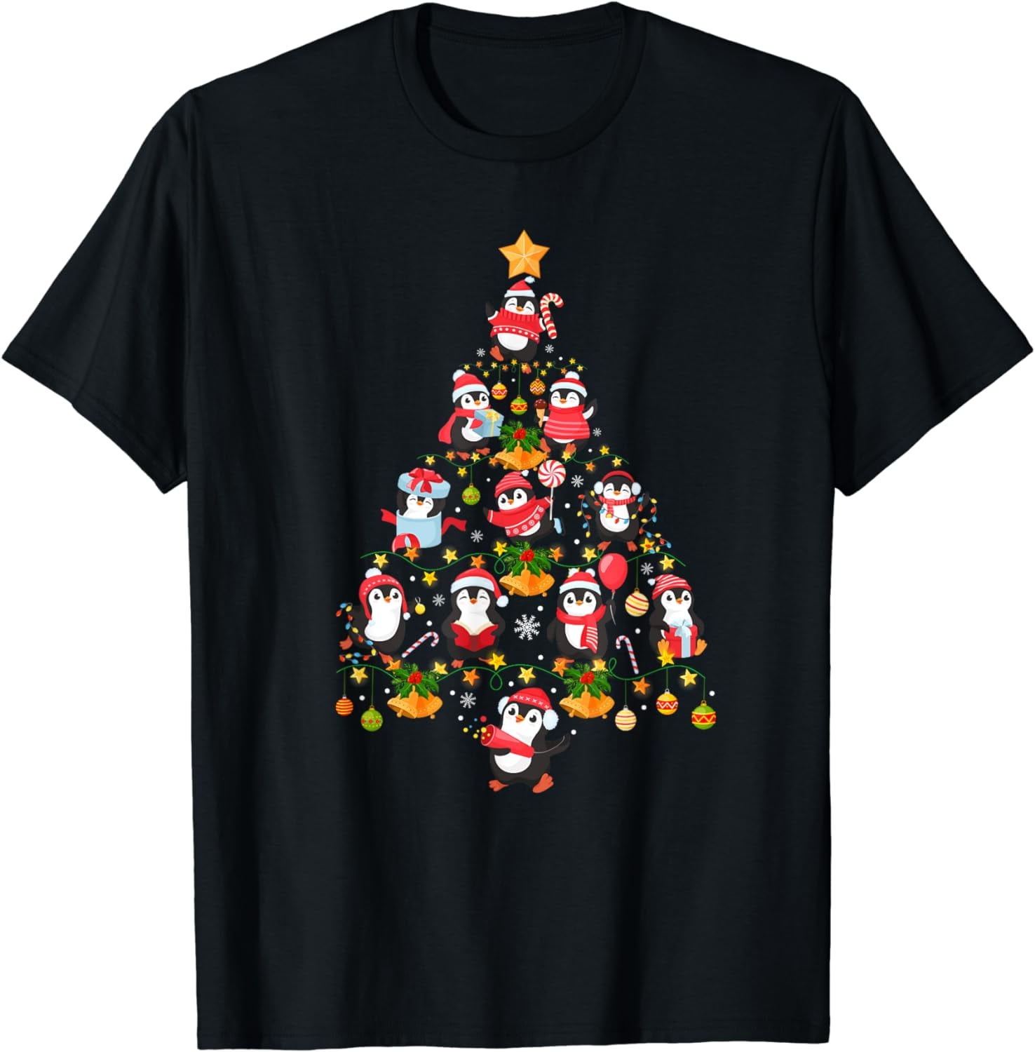 Cool Penguin Christmas Tree Gift Decor Xmas Tree T-Shirt - Walmart.com