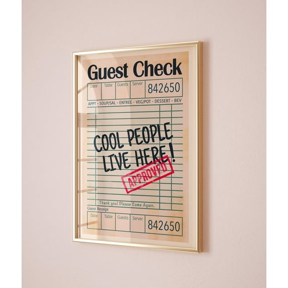 Cool People Live Here Poster Trendy Aesthetic Wall Art Guest Check ...