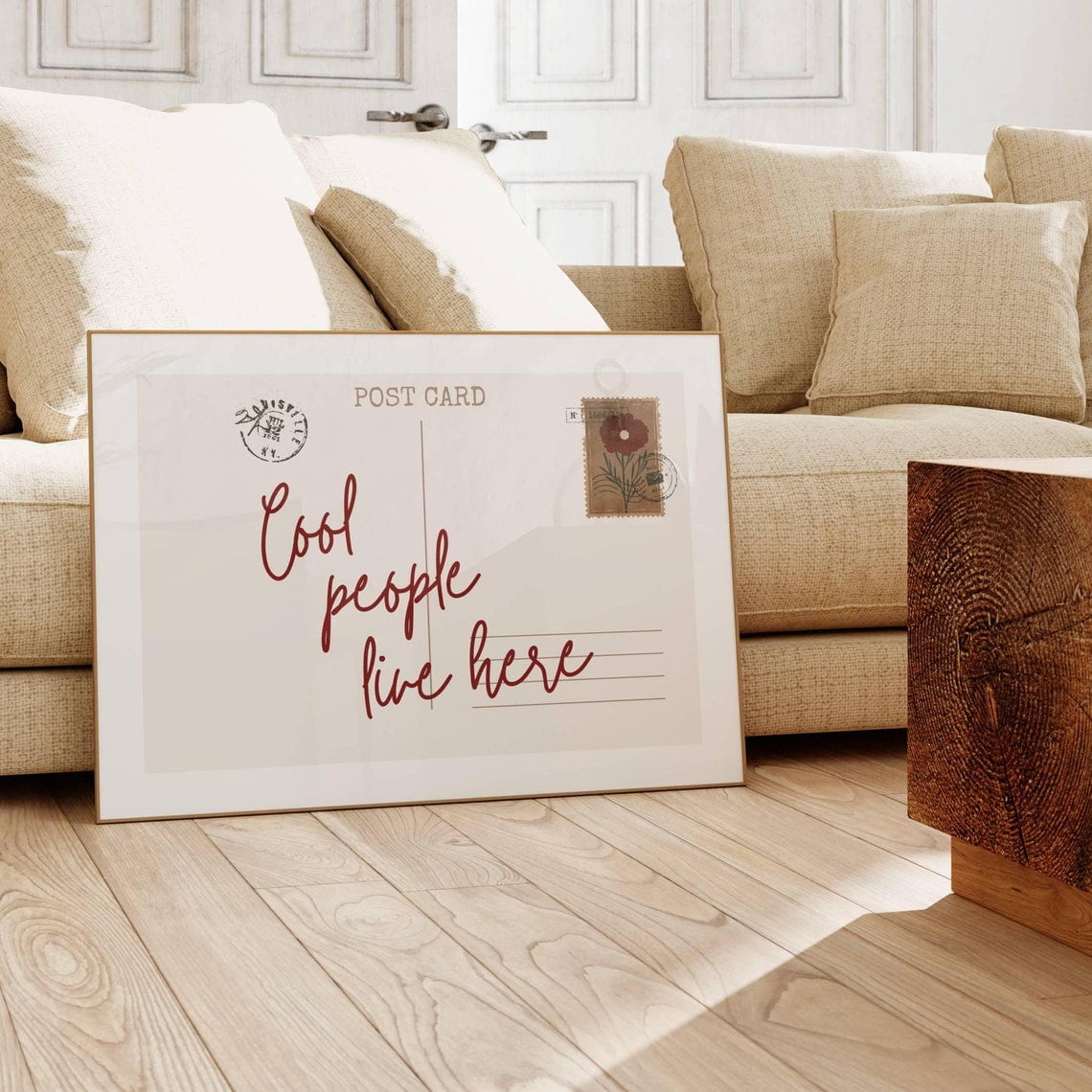 Cool People Live Here Vintage Postcard Wall Art Decor, Unframed Paper ...