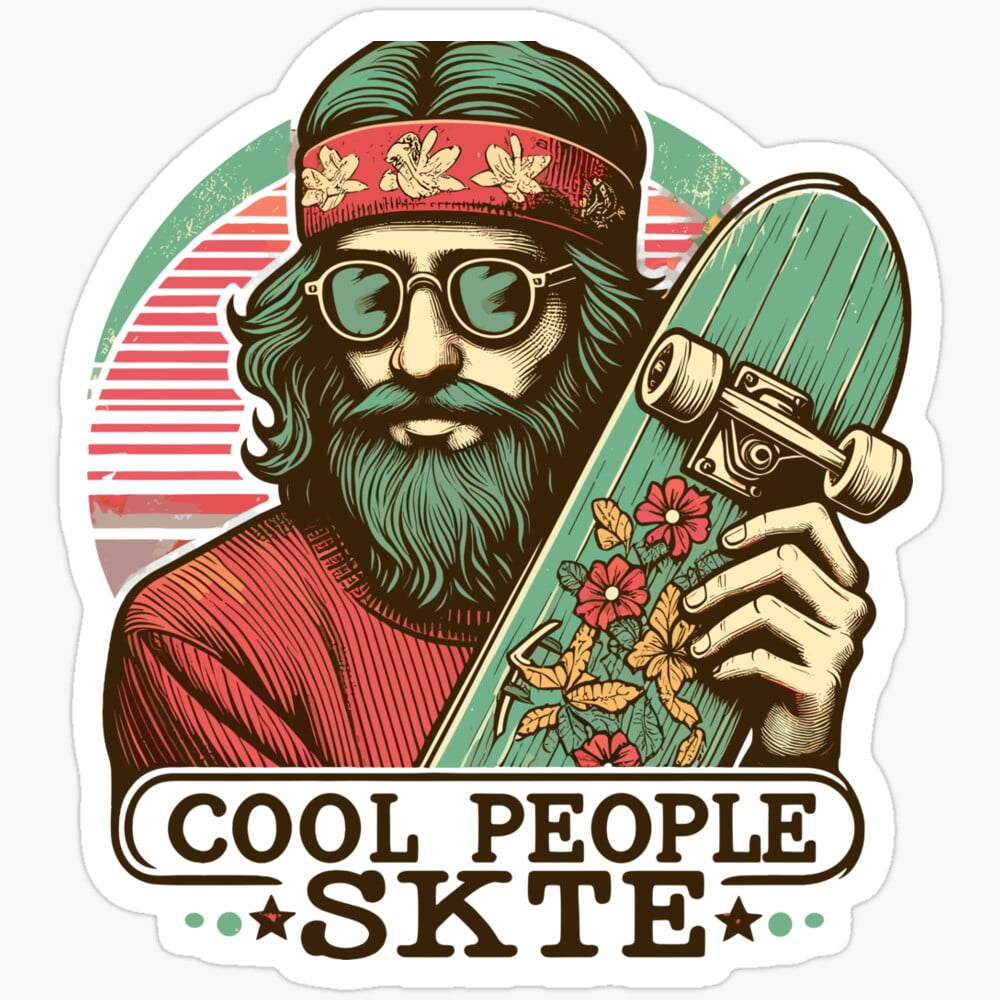 Cool People Skate Stickerphone Decal Water Bottle Stickers, Vinyl ...