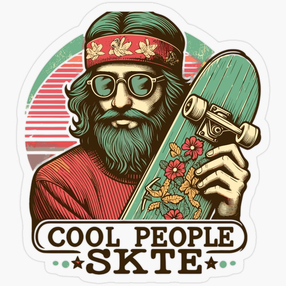 Cool People Skate Transparent Stickerphone Decal Water Bottle Stickers ...