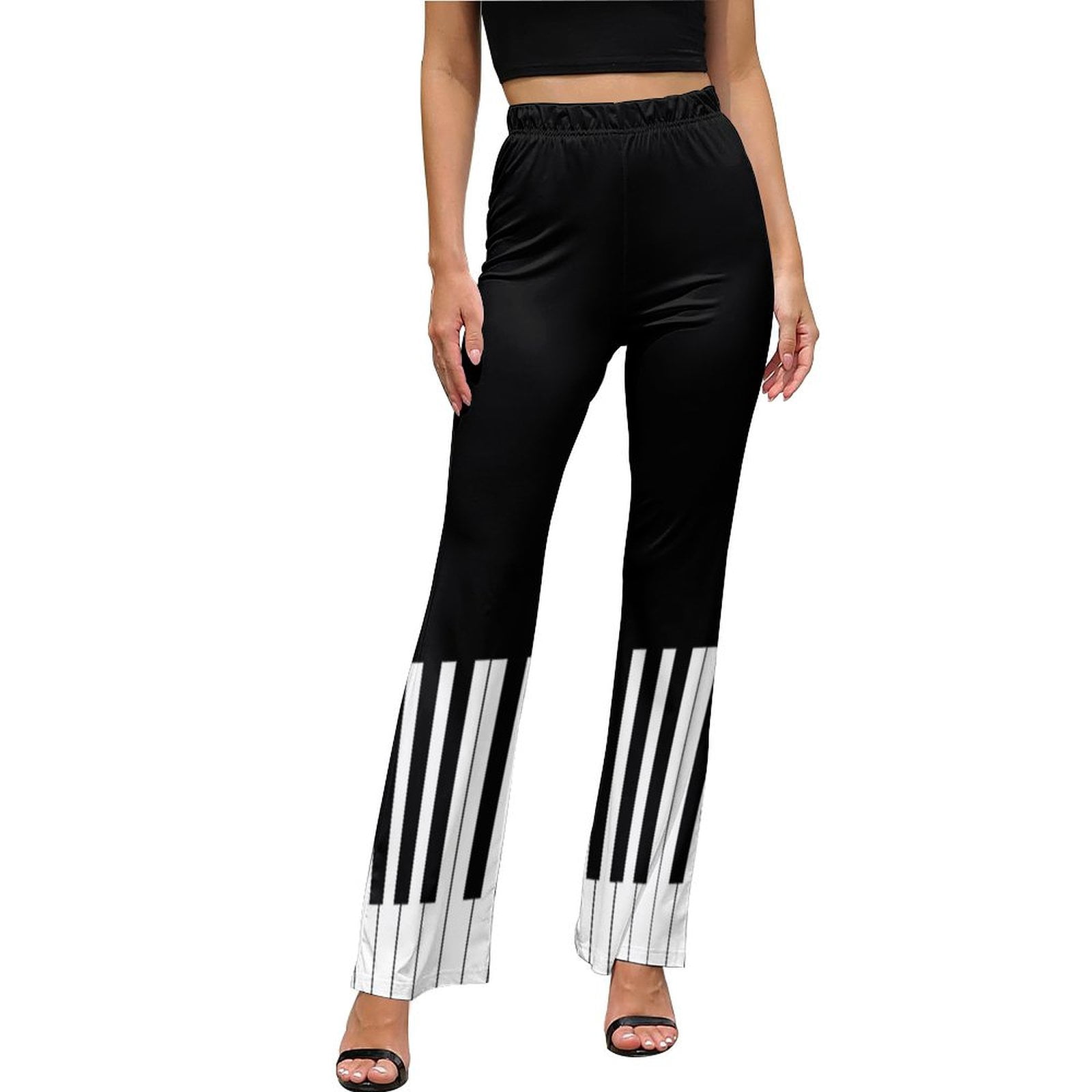 Cool Piano Keyboard High Waisted Casual Flared Trousers Summer Home ...