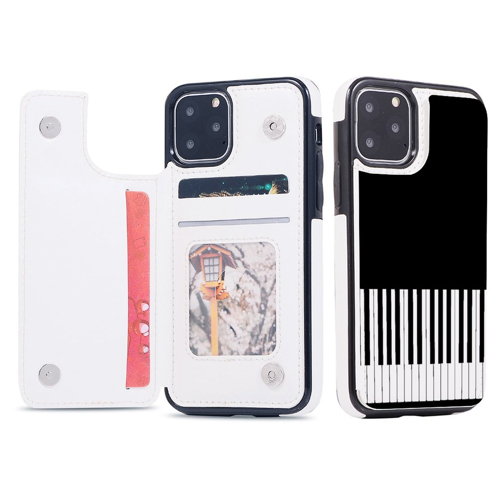 Cool Piano Keyboard Leather Wallet Case for iPhone 16 15 14 13 12 11 ...