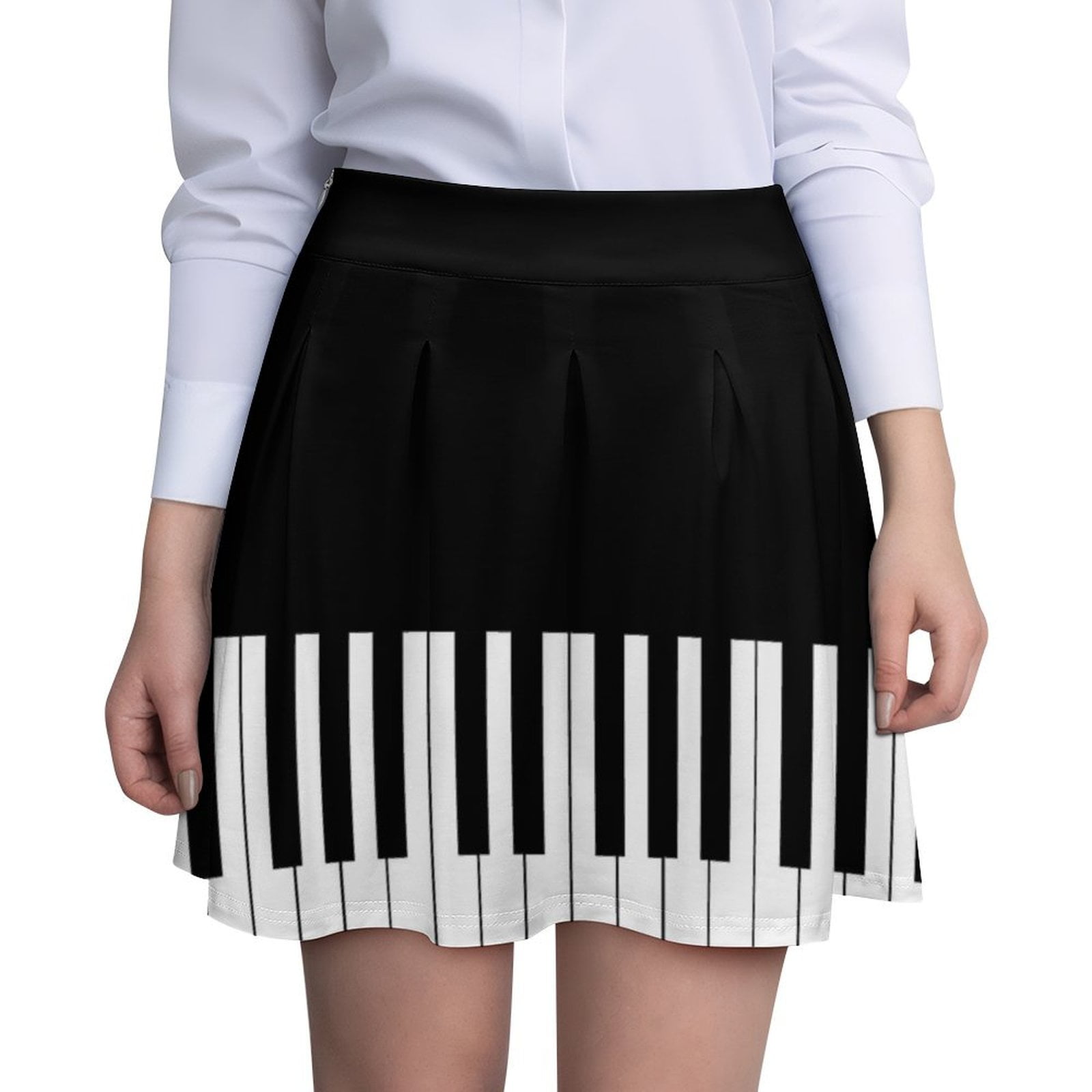 Cool Piano Keyboard Women's Casual Mini Skirt Invisible Zipper Summer ...