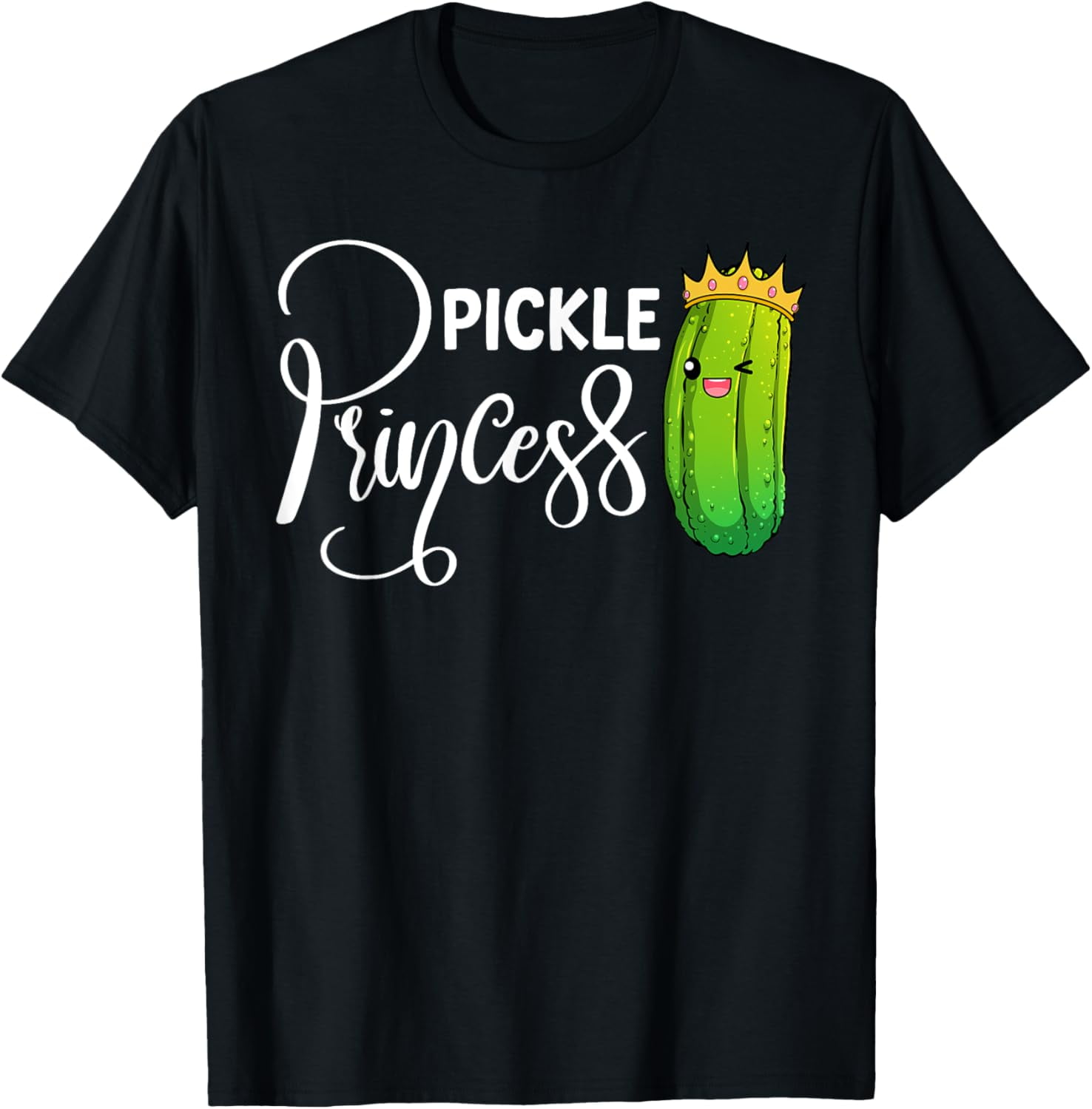 Cool Pickle Princess Art For Women Girls Dill Pickle Novelty T-Shirt ...