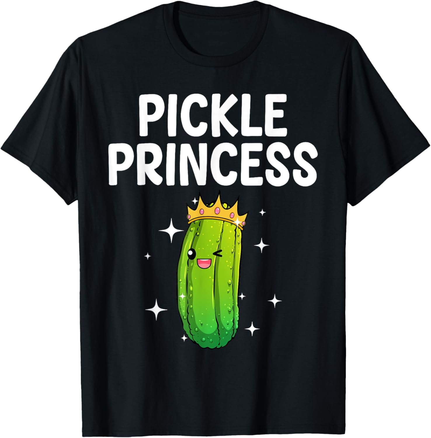 Cool Pickle Princess Art For Women Girls Dill Pickle Novelty T-Shirt ...