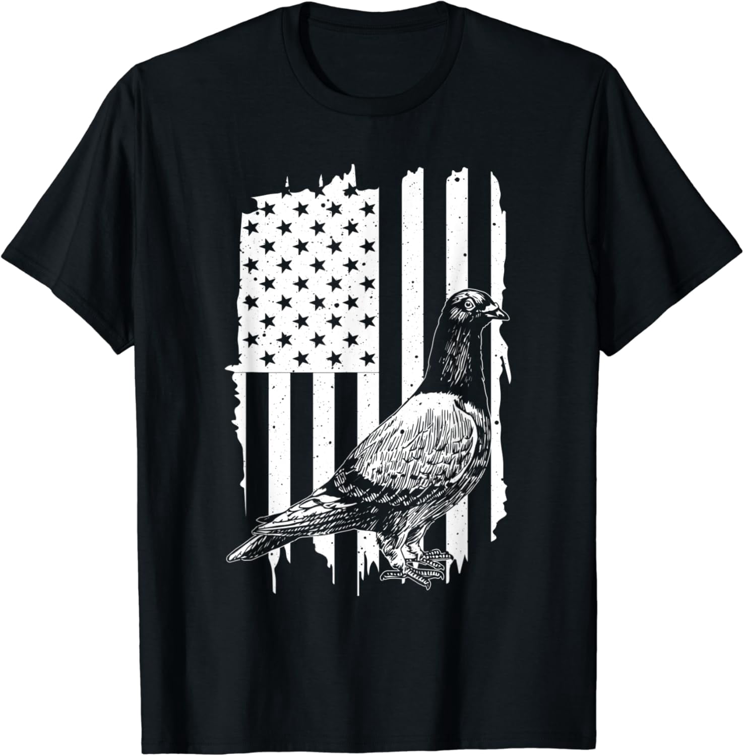 Cool Pigeon Design Men Women Standard Us Flag Pigeon Lovers T-Shirt ...
