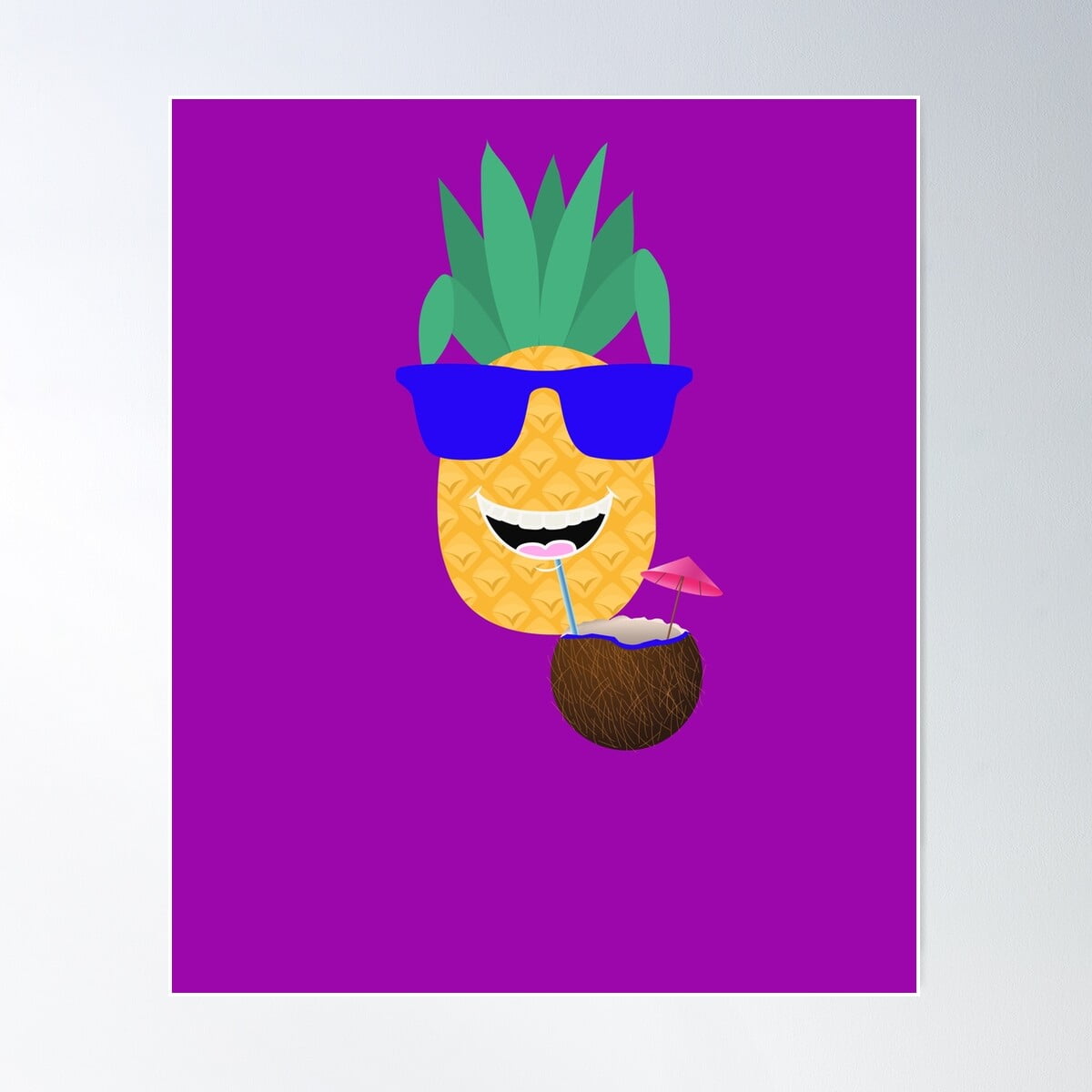 Cool Pineapple Poster Wall Art, Modern Wall Decor For Living Room Bedroom, 12x18 UNFRAMED ...