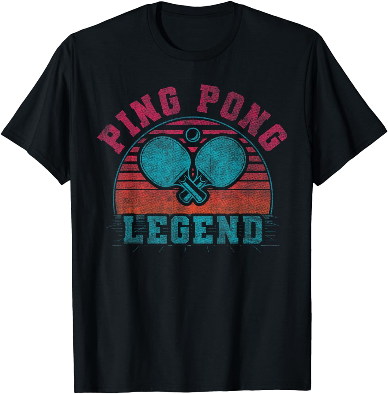 Cool Ping Pong Retro Crossing Rackets Ping Pong Legend T-Shirt ...